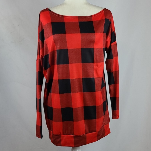 Unbranded | Tops | Window Pane Plaid Blouse | Poshmark